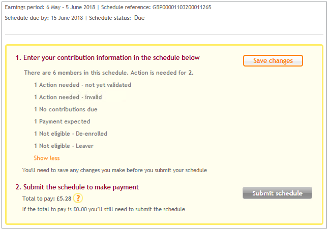 Members statuses in a schedule | Nest pensions