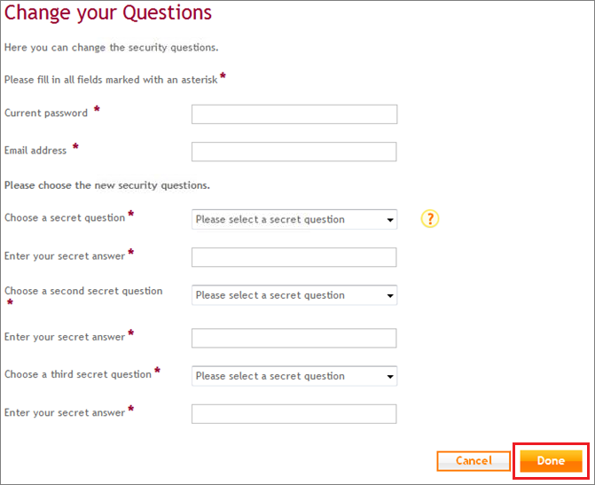 Changing security questions | Nest pensions